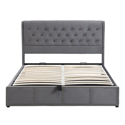Buy Double Bed-4ft6(135x190cm),with Hydraulic Lever, Functional Storage ...