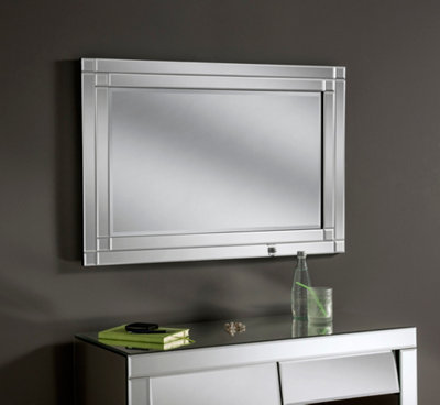 Double Bevelled Wall Mirror 120x80cm