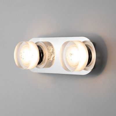 Double Bubble Effect 2x5W LED Bathroom Wall Light | DIY at B&Q