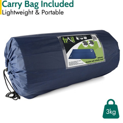 Double Camping Mat Self Inflating Inflatable Roll Mattress Extra Thick ...