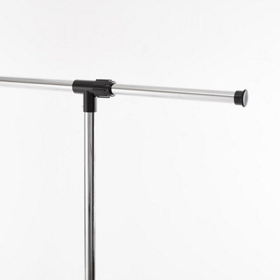 DOUBLE CLOTHES RAIL, EXTENDED TOP RAIL ADJUSTABLE HEIGHT, CHROME