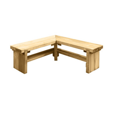 Double Corner Wooden Sleeper Bench 1.2m (Home Delivery)