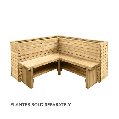 Double Corner Wooden Sleeper Bench 1.2m (Home Delivery)