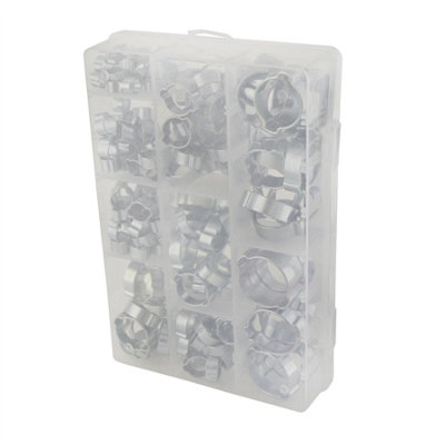 Double Ear Pipe Tube Clips Clamps Hose Fuel Clamp Hydraulic Hose 175pcs