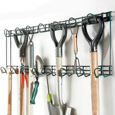 Double Extra Long Wall Mounted Tool Rack, Heavy Duty Steel Storage With ...