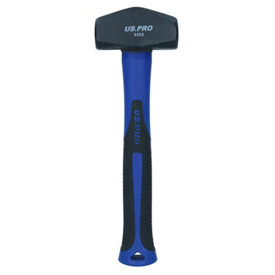 Double Face Sledge / Lump Hammer TPR Handle With Fibreglass Shaft 2lb Brick