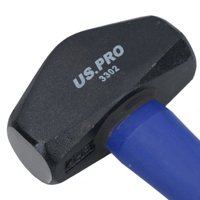 Double Face Sledge / Lump Hammer TPR Handle With Fibreglass Shaft 2lb Brick