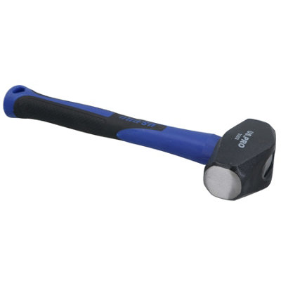 Double Face Sledge / Lump Hammer TPR Handle With Fibreglass Shaft 2lb Brick