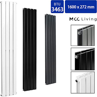 Double Flat Panel Vertical Column Radiator (H)1600mm by MCC Direct