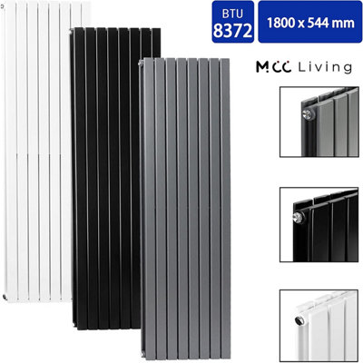 Double Flat Panel Vertical Column Radiator (H)1800mm by MCC Direct