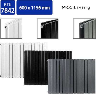 Double Flat Panel Vertical Column Radiator (H)600mm by MCC Direct