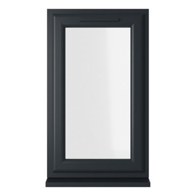 Double glazed Window Left Hand Side Hung Grey/White Clear Glazed 610 x ...