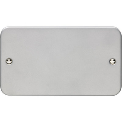 Double HEAVY DUTY METAL CLAD Blanking Plate Round Edged Wall Box Hole Cover
