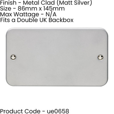 Double HEAVY DUTY METAL CLAD Blanking Plate Round Edged Wall Box Hole Cover