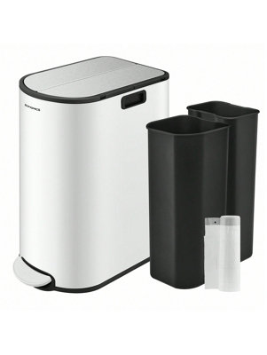 Double Kitchen Bin, 30L And 20L Dual Compartment Slim Bin For Recycling ...