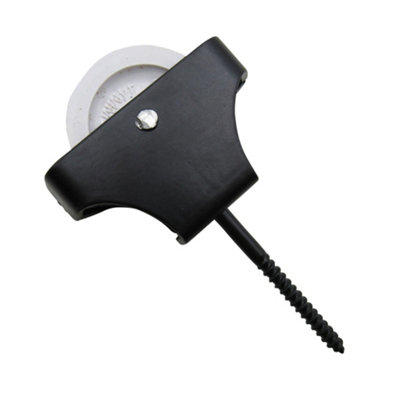 Double Line Screw In Pulley Wheel Black (Washing Clothes Airer Indoor ...