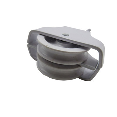 DOUBLE LINE SCREW IN PULLEY WHEEL WHITE (WASHING CLOTHES AIRER INDOOR ...