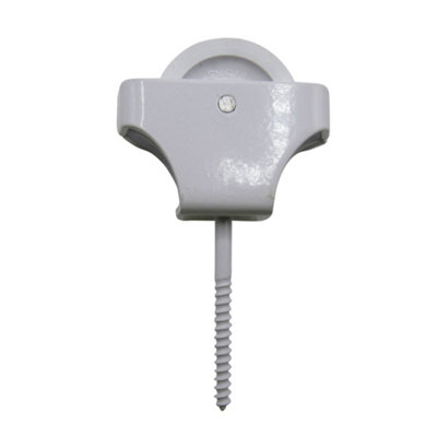 DOUBLE LINE SCREW IN PULLEY WHEEL WHITE (WASHING CLOTHES AIRER INDOOR ...