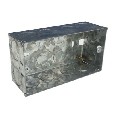 Double Metal Back Box Depth 47mm Flush Wall Pattress for Cooker Spur ...