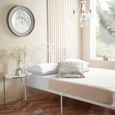 Double Metal Bed Frame White Crystal