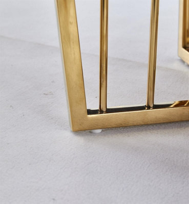 Double Nested White Marble Coffee Table Set with Gold Legs 80cm Heavy ...