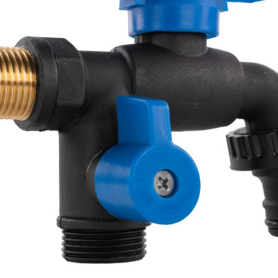 DOUBLE outlet ultra tough nylon garden tap,butterfly handle,1/2"bsp ...