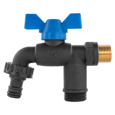 DOUBLE outlet ultra tough nylon garden tap,butterfly handle,1/2"bsp ...