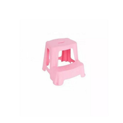 DOUBLE PINK STEP PLASTIC STEP UP STOOL CHILDREN KIDS TOILET POTTY ...