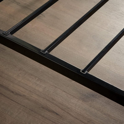 Double Raised Metal Platform Bed Frame Black