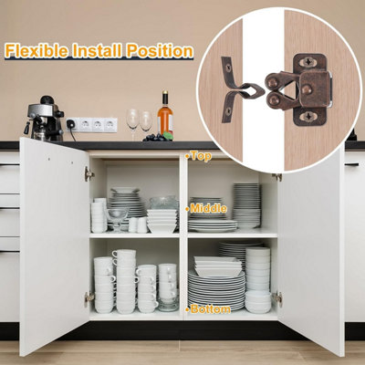 Double Roller Cabinet Catch Bronze Cupboard Door Latch With Screws Pack ...