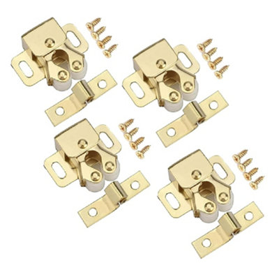 Double Roller Cabinet Catch Electro Brass Cupboard Door Latch With ...