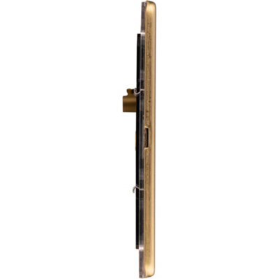 Double SCREWLESS SATIN BRASS Blanking Plate Round Edged Wall Box Hole Cover