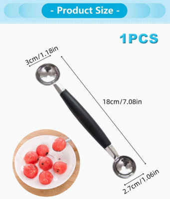 Double-Sided Stainless Steel Melon Baller Spoon