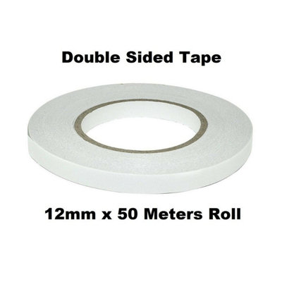 Double Sided Tape (12 Rolls) - 12mm x 50M Roll Multipurpose Sticky ...