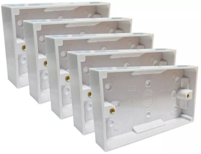 Double Socket Pattress Back Box 2 Gang White Plastic Wall Surface ...