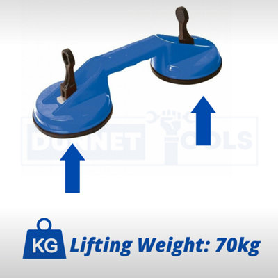 Double Suction Lifter Pad For Glass Window Mirror Metal Dent Puller 70 kg