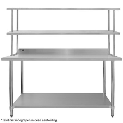 Double Tier Steel Commercial Kitchen Overshelf