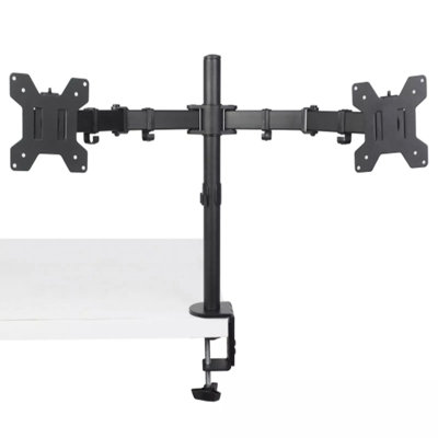 Double Twin Arm Desk Mount TV LCD Monitor Computer Screen Bracket Dual ...