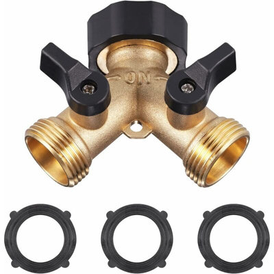 Double Washing Machine Tap, 2 Way Y Garden Hose Tap Connector Splitter ...