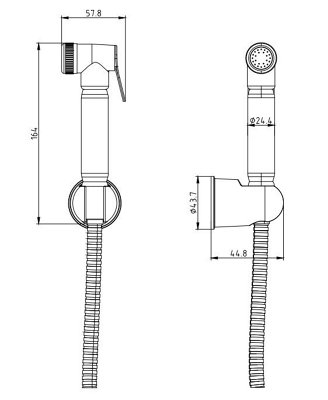 Douche Valve Thermostatic with Spray Kit Chrome