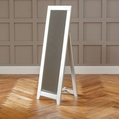 Downton Grey Painted Bedroom Cheval Mirror H 1475mm x W 480mm x D 490mm