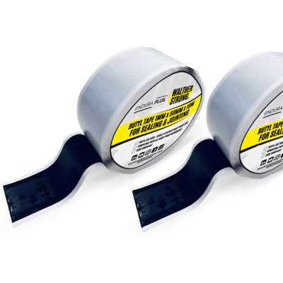 DPM Butyl Tape Radon Membrane Approved. Double-Sided 1.5mm x 50mm x 10mtr Black