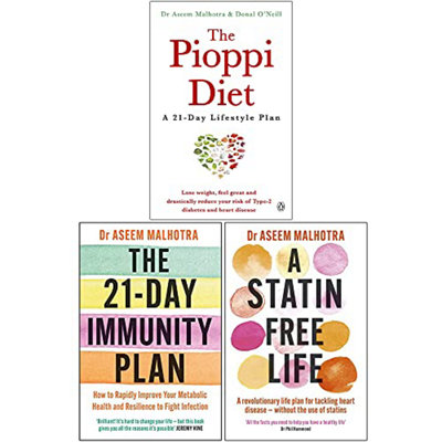 Dr Aseem Malhotra Collection 3 Books Set (The Pioppi Diet, The 21-Day ...