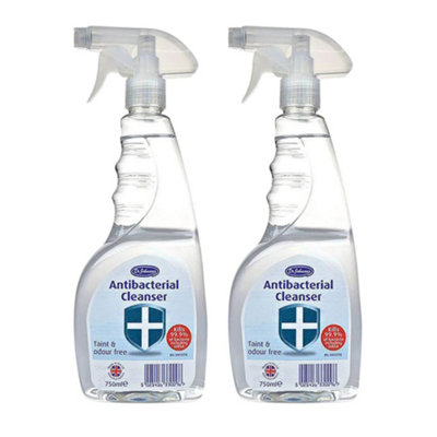 Dr Johnson Antibacterial Cleaner 750ml Spray x 2 - Odour-Free, Multi ...