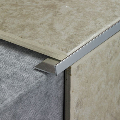 Draak 12mm Straight Edge Aluminium Tile Trim 5 Lengths Chrome Effect 2. ...