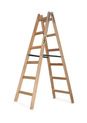 DRABEST 2x6 wooden household ladder 150 kg