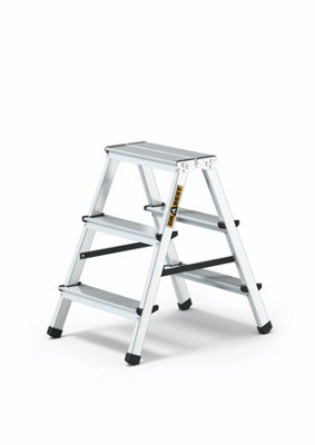 Drabest 3-Steps Aluminium Double-Sided Household Ladder 125 Kg
