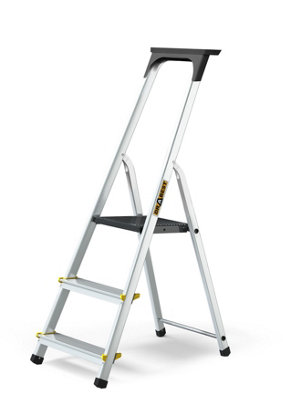 Drabest 3 Steps Aluminium Professional Ladder + Tool Tray EN131