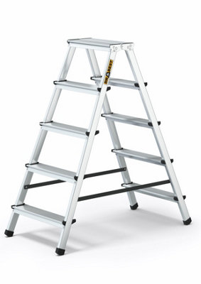 Drabest 5-Steps Aluminium Double-Sided Household Ladder 125 Kg
