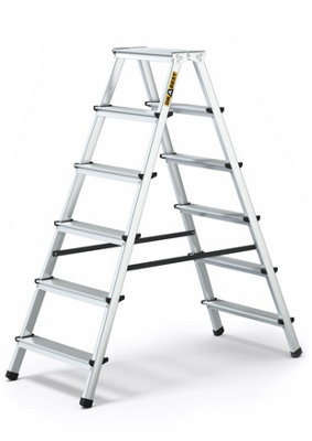 Drabest 6-Steps Aluminium Double-Sided Household Ladder 125 Kg